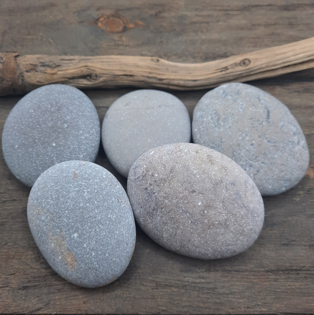 Extra Large Pebbles, 5 Pieces, Smooth Genuine Beach Stones 2 2,5, Craft ...