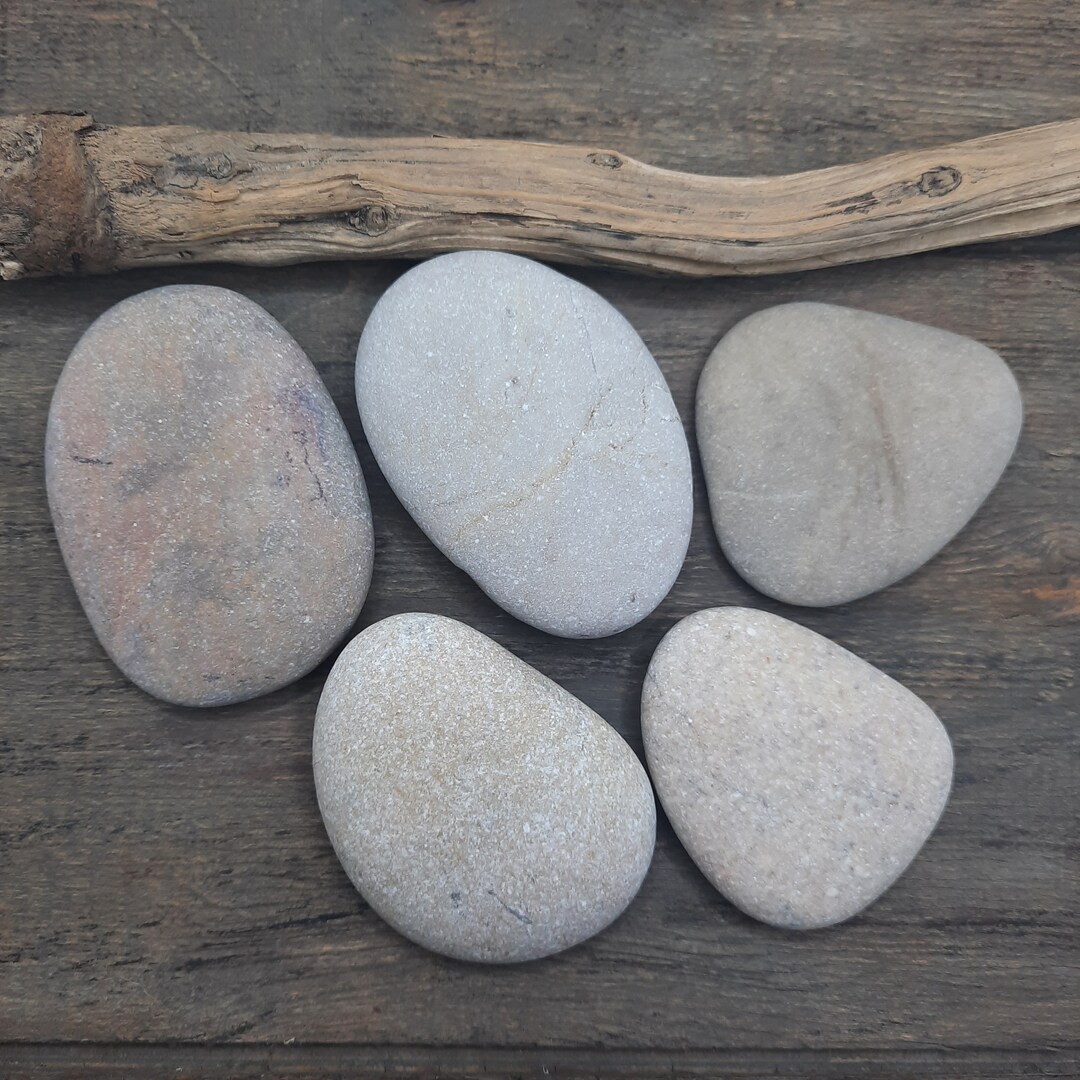 Extra Large Pebbles, 5 Pieces, Smooth Genuine Beach Stones 2" - 2,3 ...