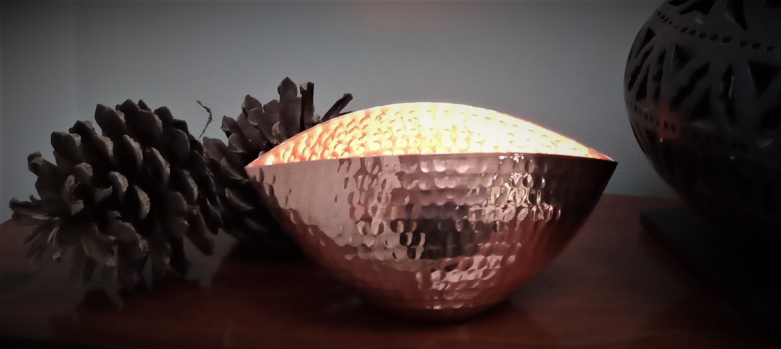 Trinetra Copper Tea Light Holder Hand Hammered Copper - Etsy UK