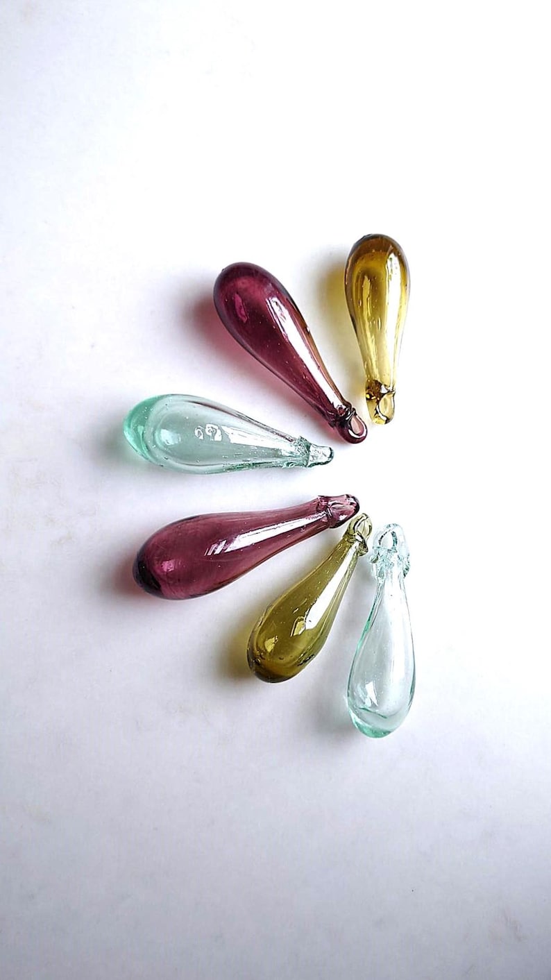 Set of 6 Hand Blown Glass Baubles Made From 100% Recycled Glass - Etsy