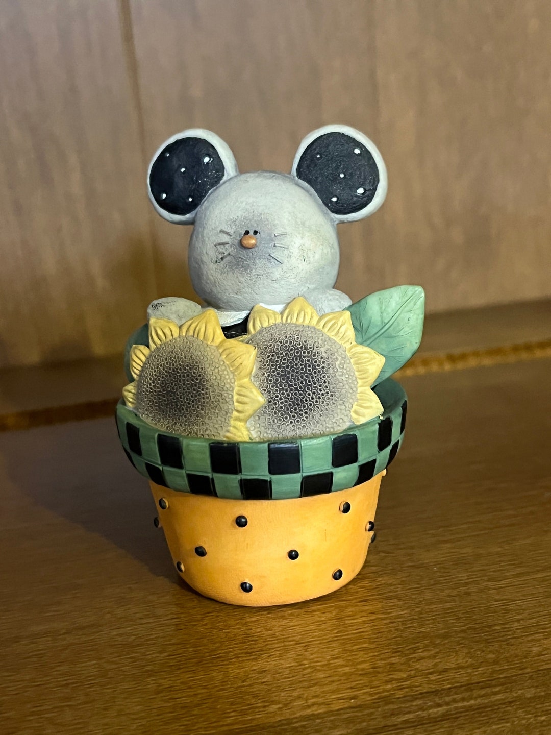 Happy Harvest Collection by Melanie Rupert Mouse in Pot of Sunflowers ...