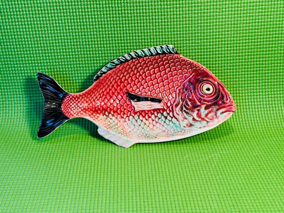 BORDALLO PINHEIRO Ceramic Red Fish Decorative Plate - Made in Portugal ...
