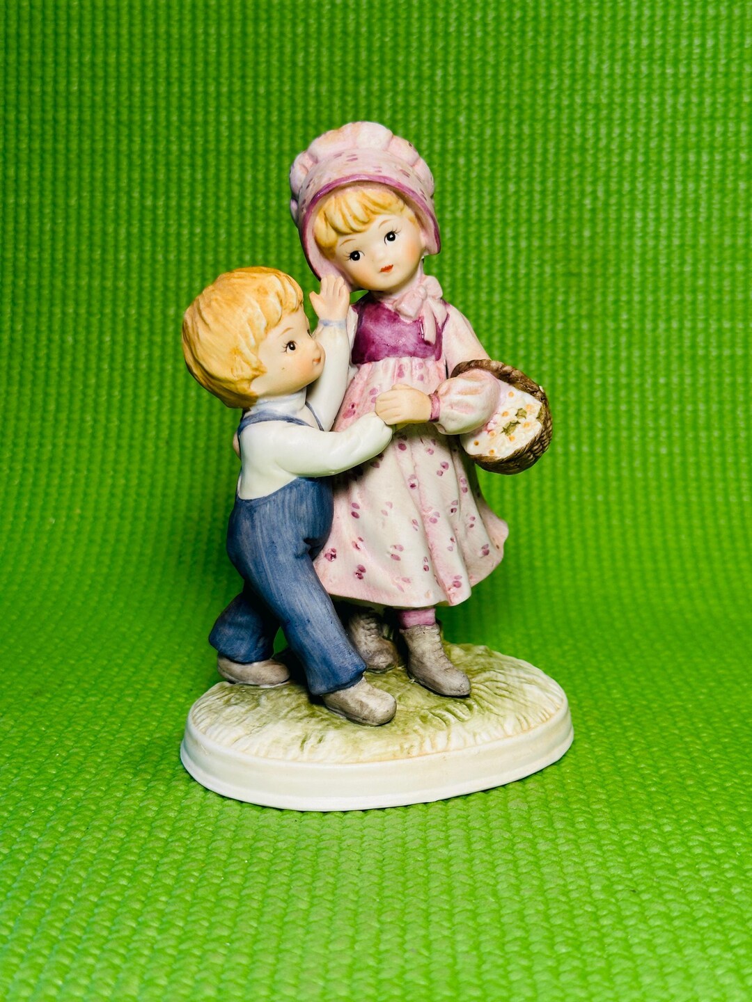 Lefton Figurine "togetherness is Happiness" Girl With Flower Basket and ...
