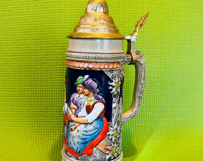 Gerz West Germany Lidded Beer Stein 9" Tall - Etsy
