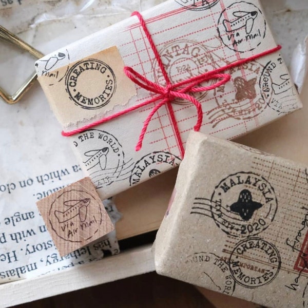 Postal Rubber Stamp - Etsy