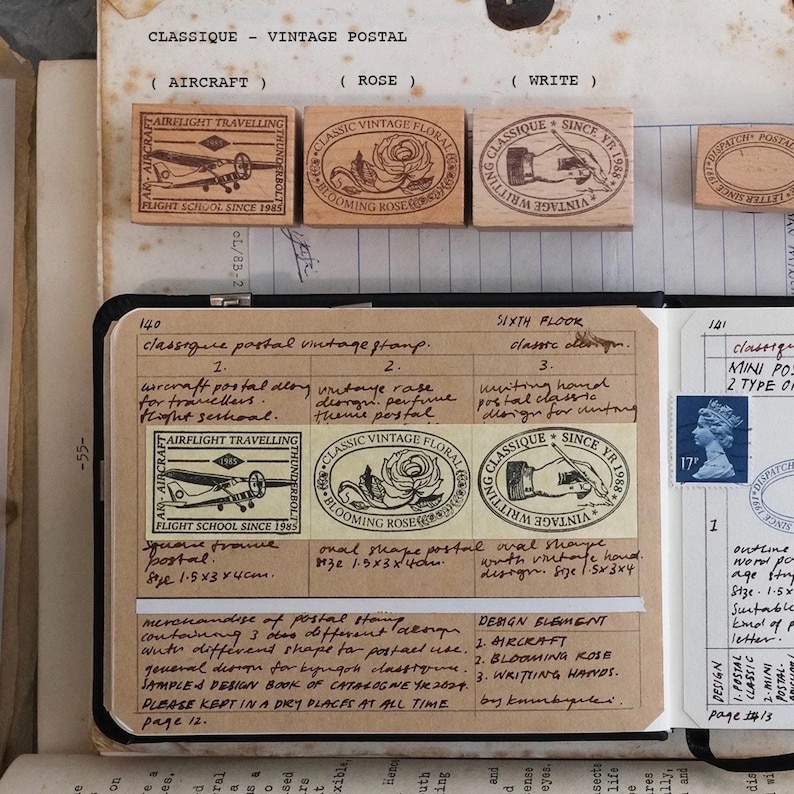 Kurukynki Rubber Stamp - Classic Postal | Journal Wooden Rubber Stamp ...