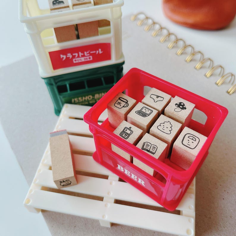 Wan Studio Series 3 Mini Planner Daily Stamp | Mini Wooden Rubber Stamp ...