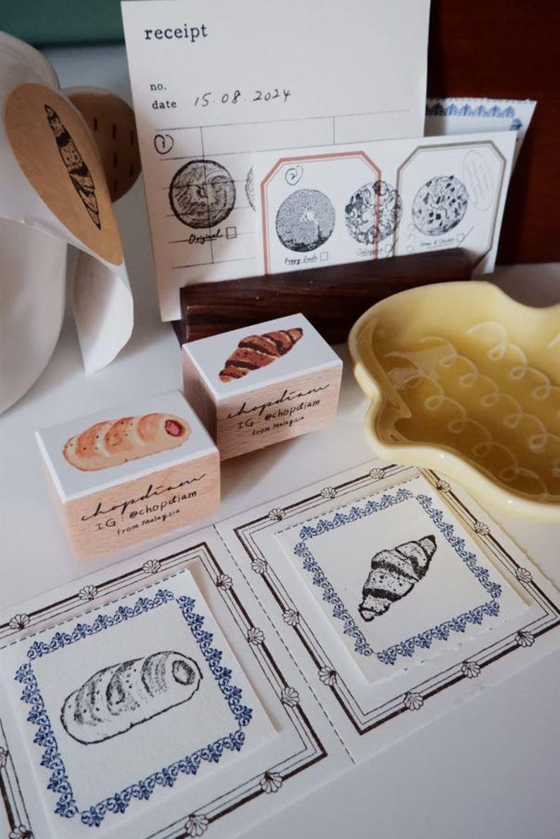 Chop Diam Rubber Stamp My Kind of Bread Collection|cute Wood Rubber ...