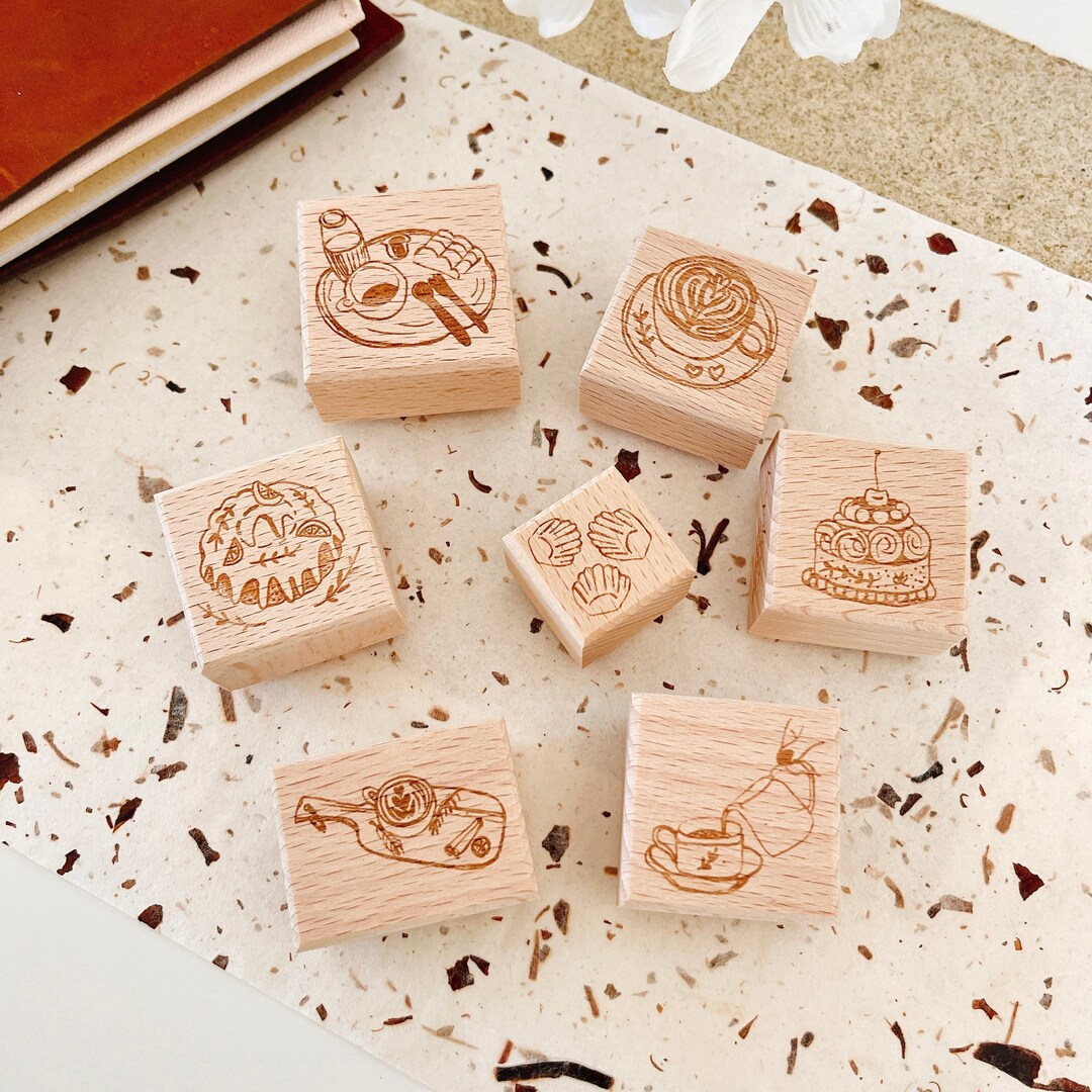 Chop Diam Home Cafe Rubber Stamp Collection Cute Wood Rubber Stamp ...