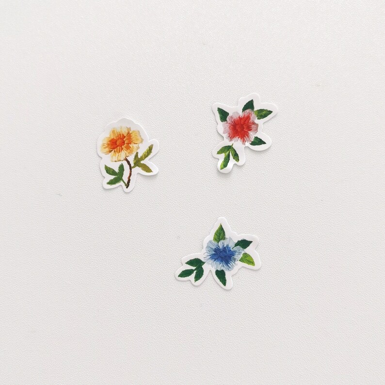 Summer Papi Embroidery Flower Paper Sticker Set|planner Sticker ...
