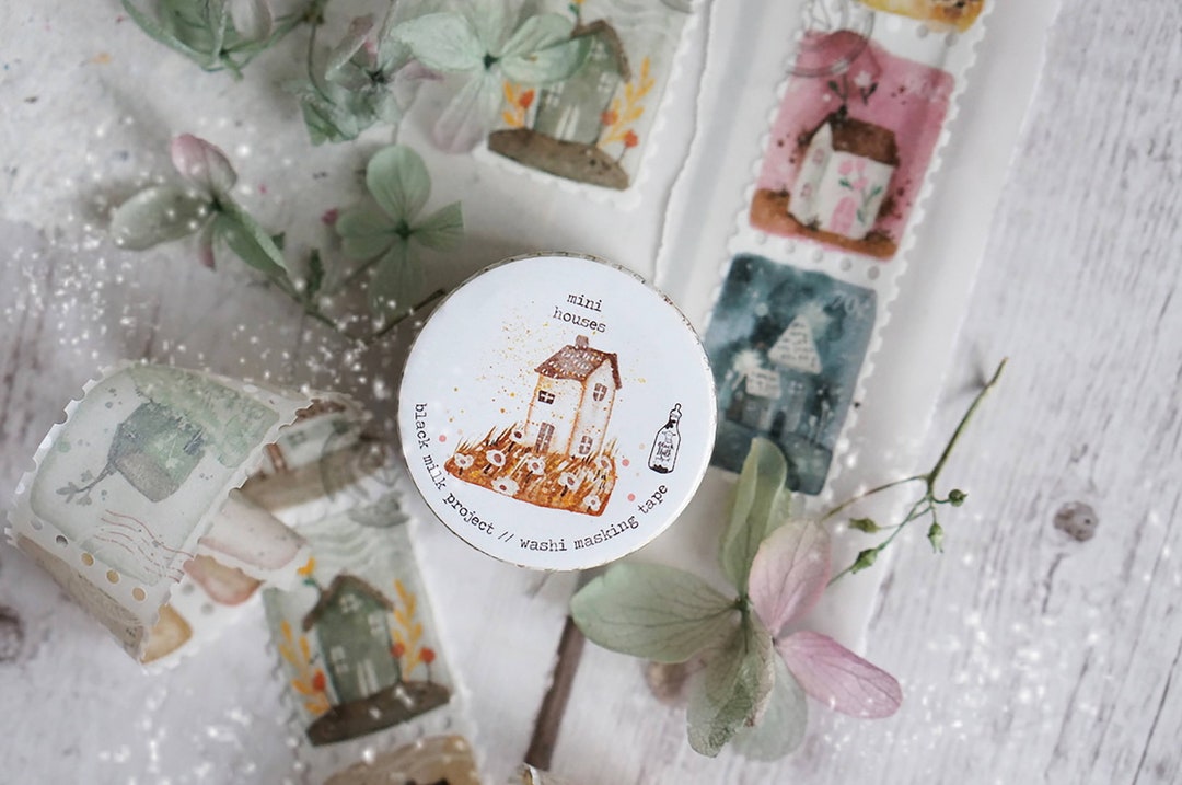 Black Milk Project Washi Paper Tape Mini House Cute Paper Tape, Planner ...