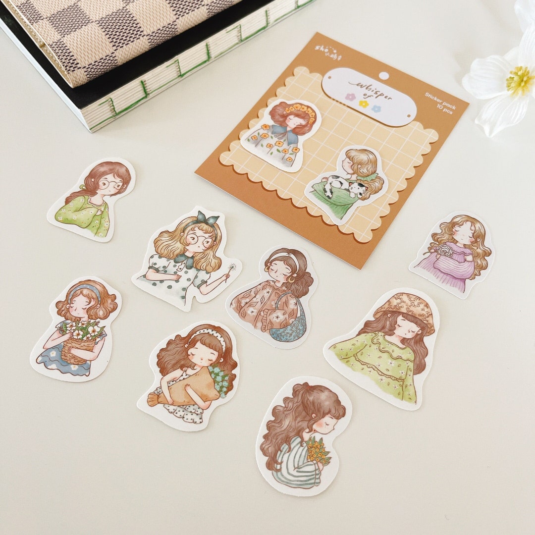 Sho Little Happiness Sticker Pack - Whisper of Flowers | Cute Girl ...