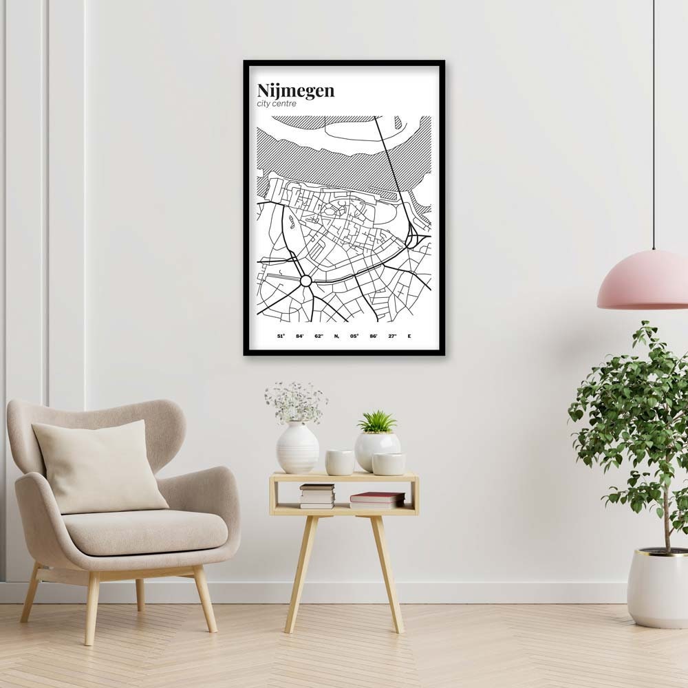Wanddeko Stadskaart Nijmegen Centrum III Poster / Leinwand - Etsy.de