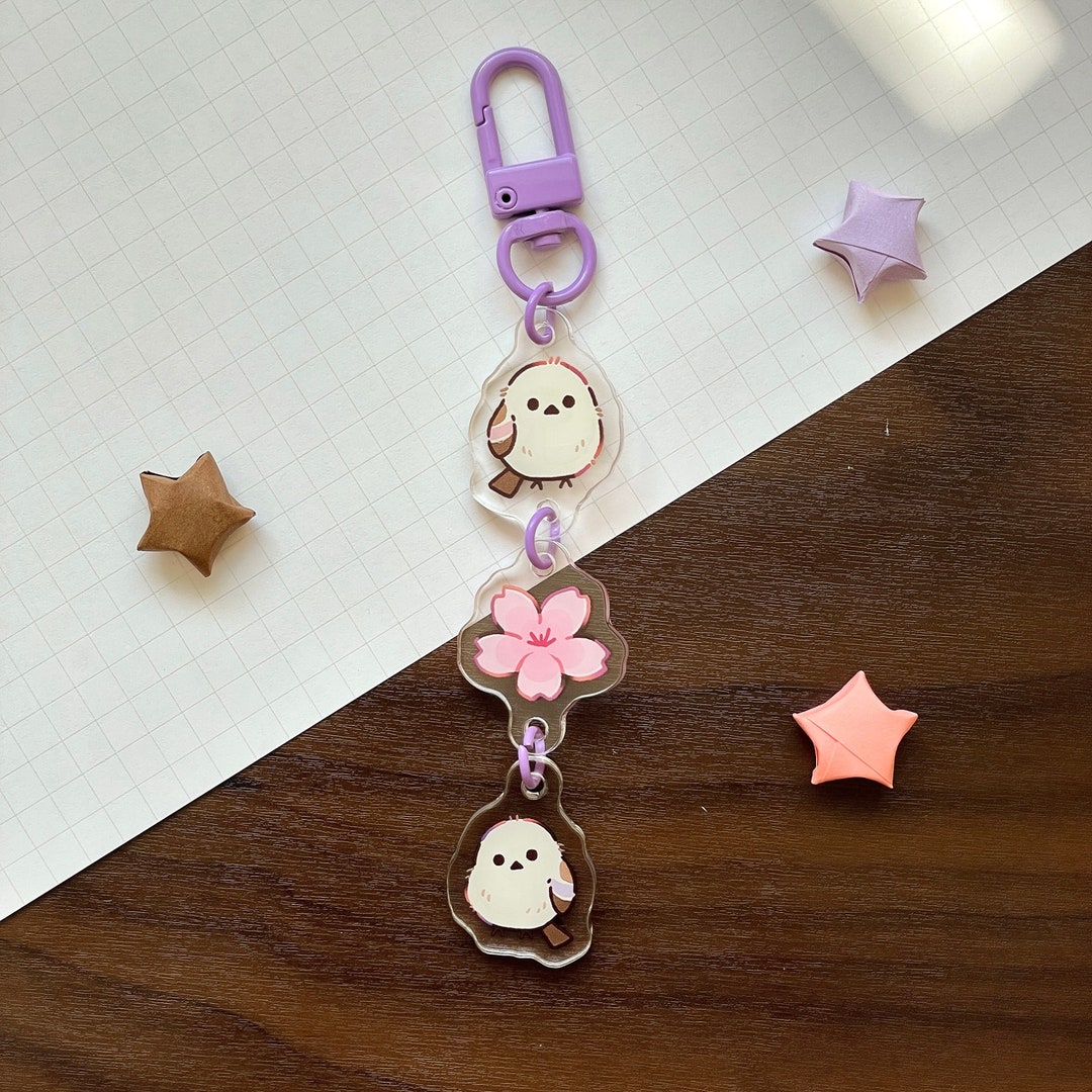 Shima Enaga - Linked Keychain | Transparent Acrylic Charm - Etsy