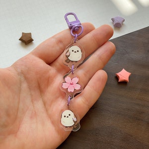 Shima Enaga - Linked Keychain | Transparent Acrylic Charm - Etsy