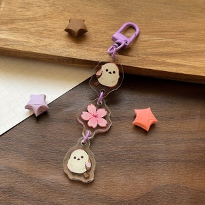 Shima Enaga - Linked Keychain | Transparent Acrylic Charm - Etsy