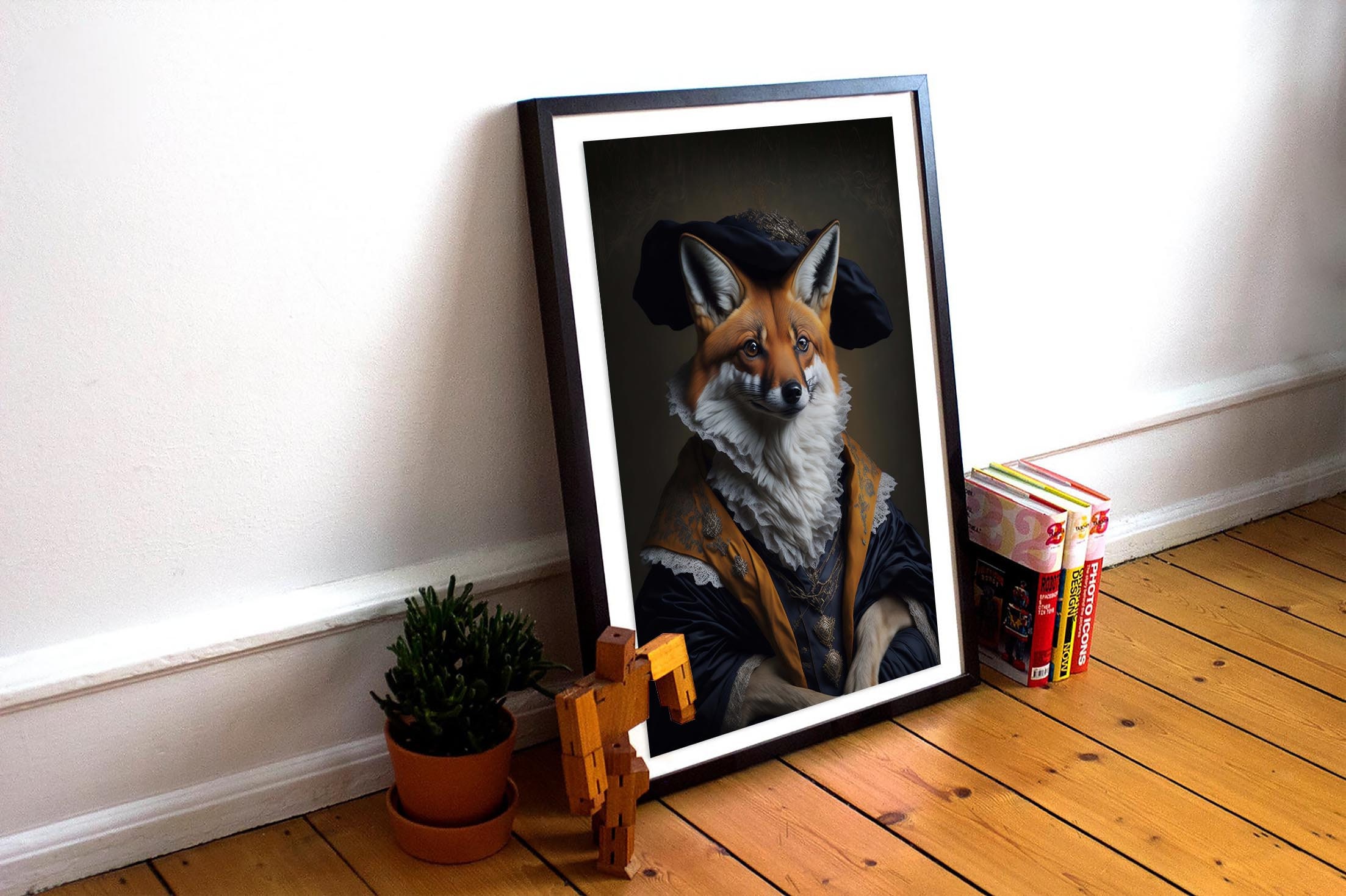 Fox Vintage Art Fox Portrait Fox Wall Art Animals Fun Portrait Animals ...