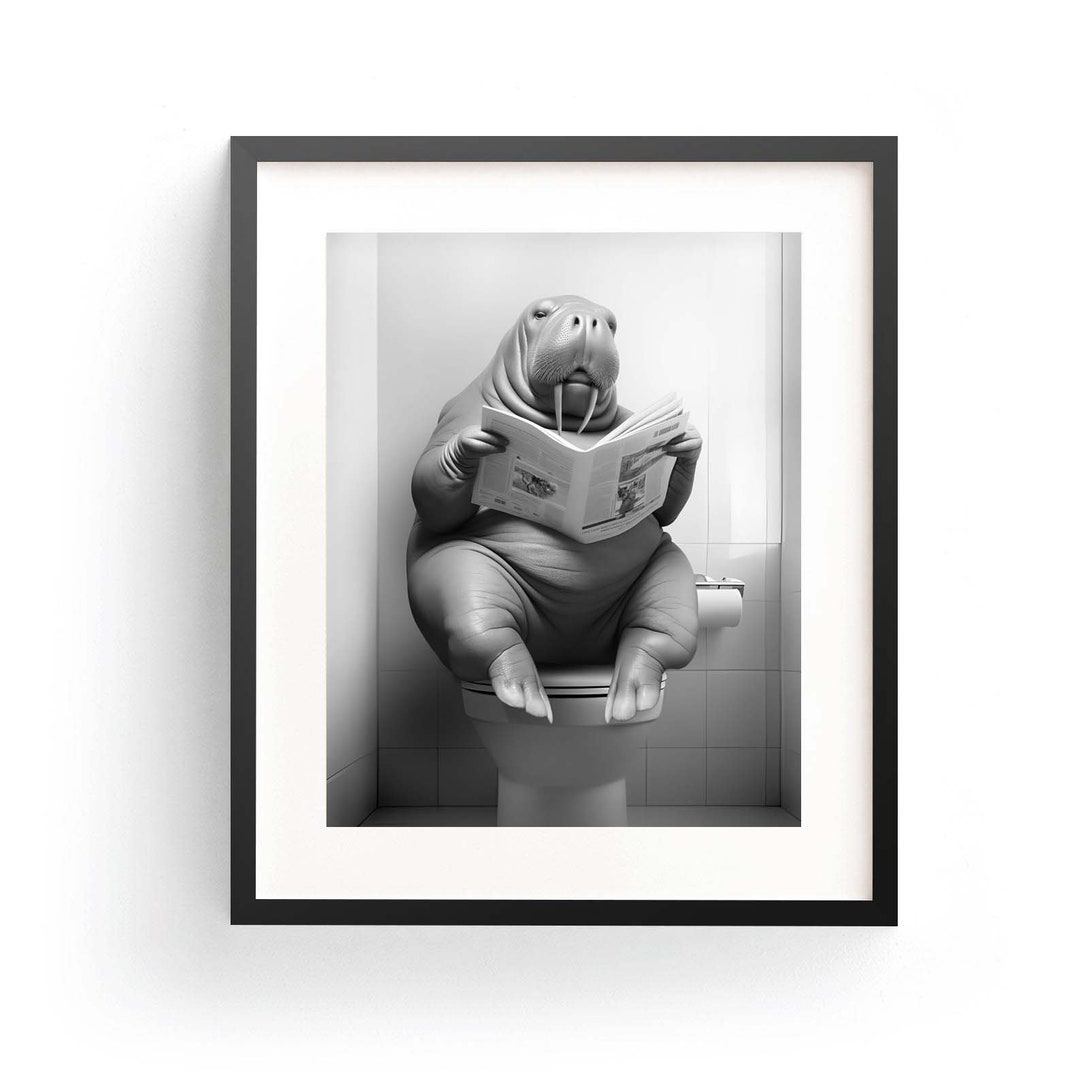Walrus Wall Art Funny Bathroom Walrus Gift Walrus Poster Walrus Print ...