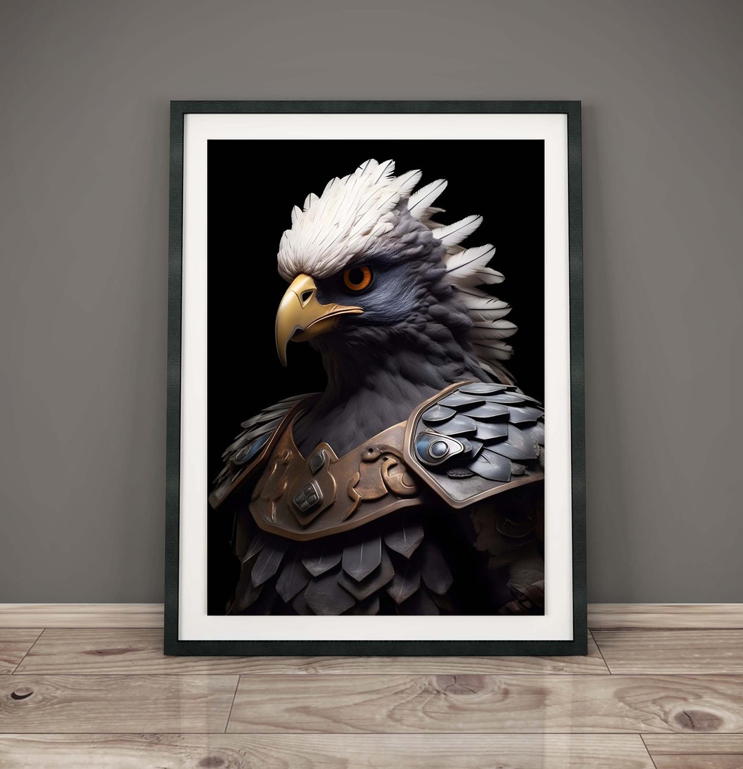 Harpy Eagle Warrior Art Print, South American Wildlife (digital ...