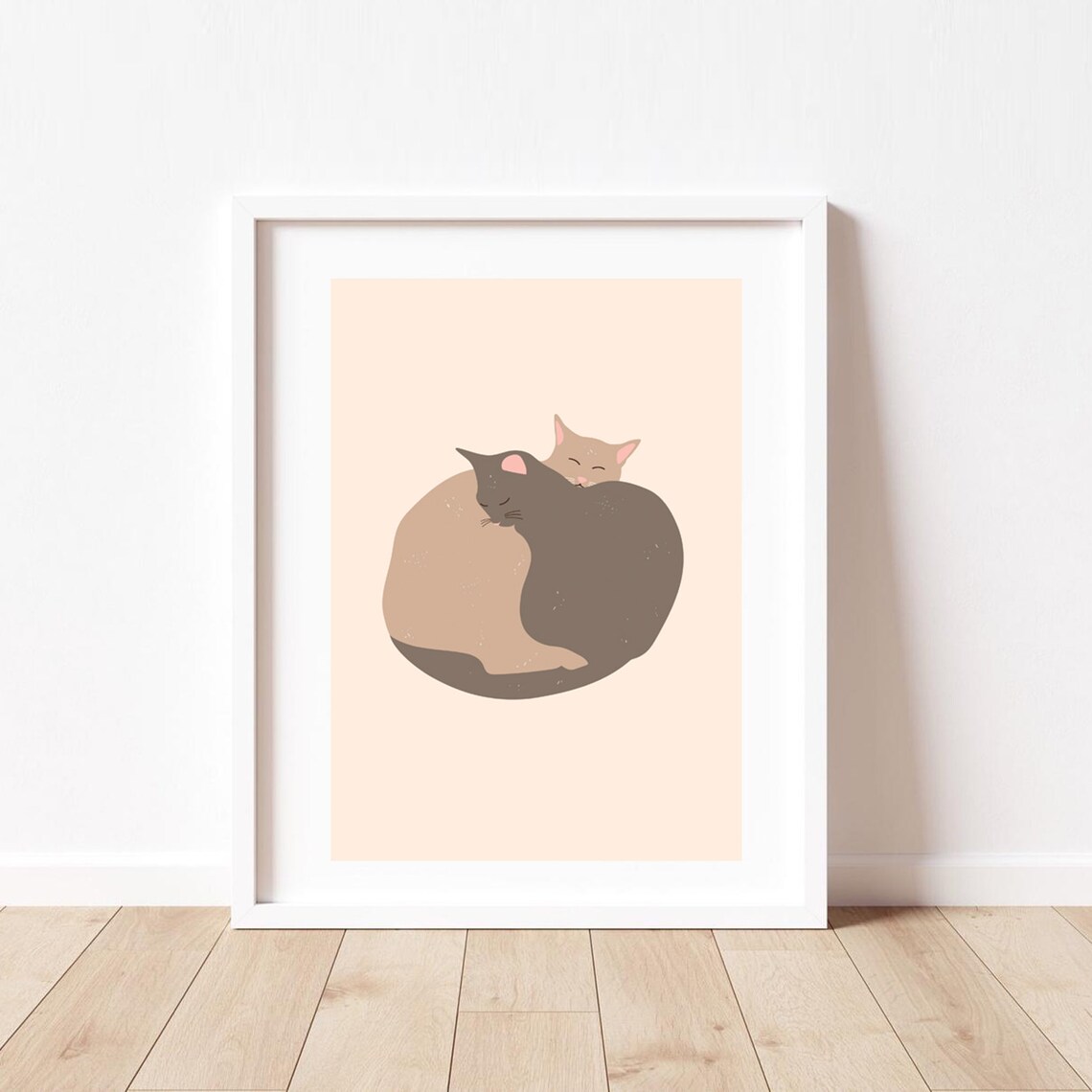 Cats Hugging Print Meow Hug Print Cat Hug Poster Hug Love - Etsy