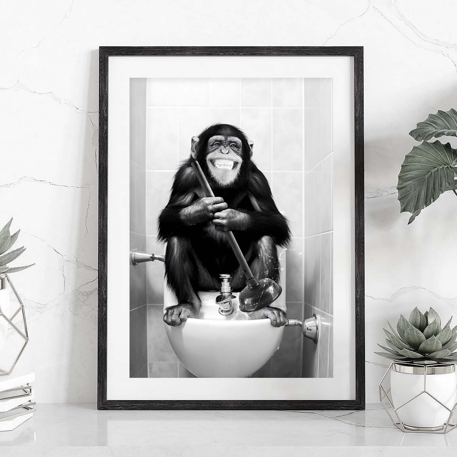 Chimp in Bathrobe Chimp Art Print Chimpanzee Art Chimp - Etsy