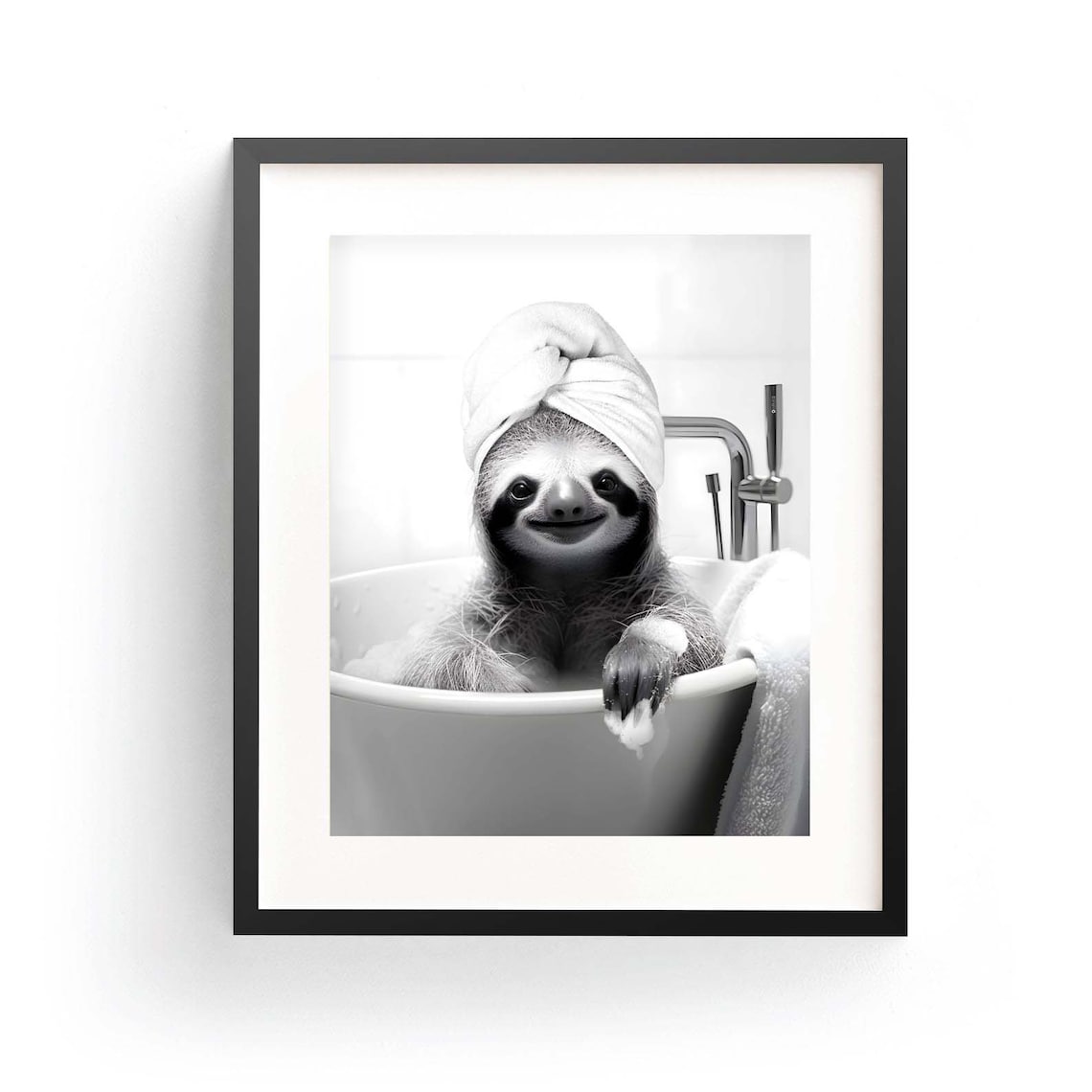 Sloth in Bathrobe Sloth Art Print Sloth Wall Art Sloth - Etsy