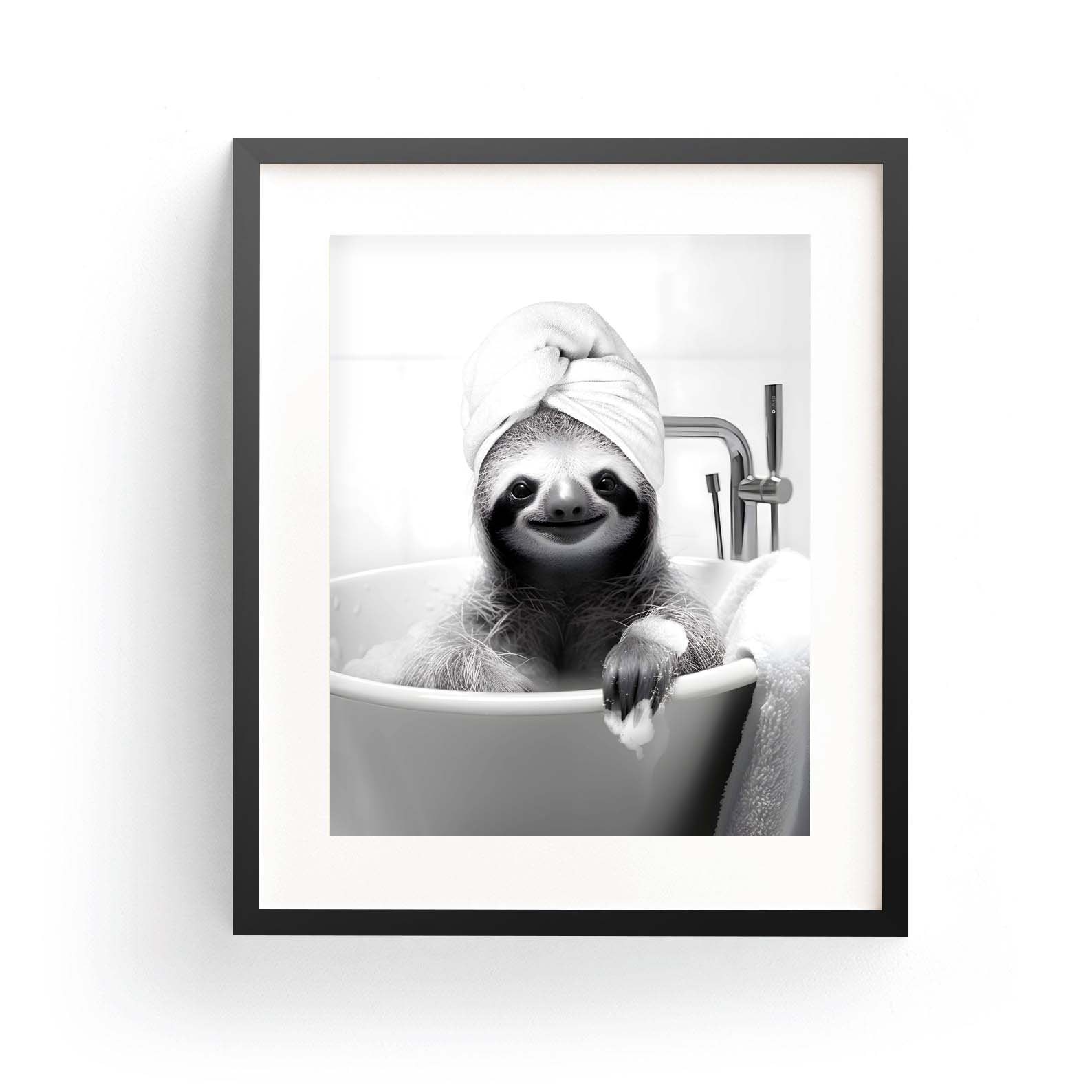Sloth in Bathrobe Sloth Art Print Sloth Wall Art Sloth - Etsy