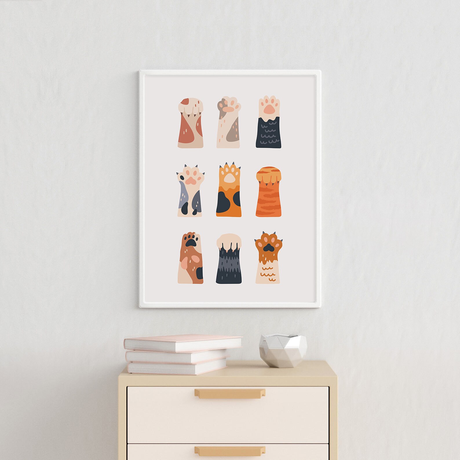 Cat Paw Poster, Cat Paw Printable, Cat Paw Collection, Boho Cat Paw ...
