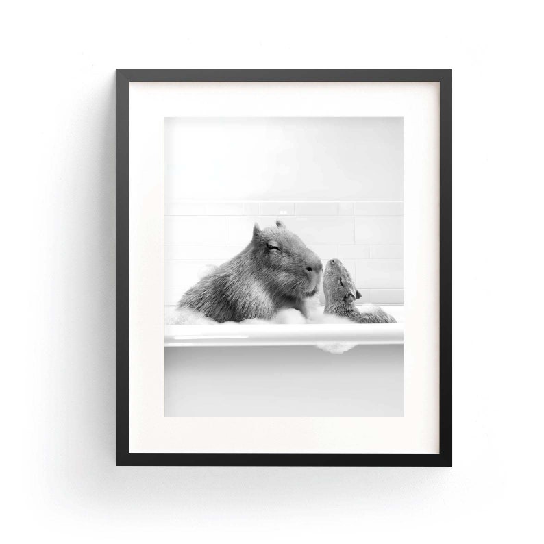 Capybara Family Adorable Capybara Printable Wall Art Capybara Art Lover ...