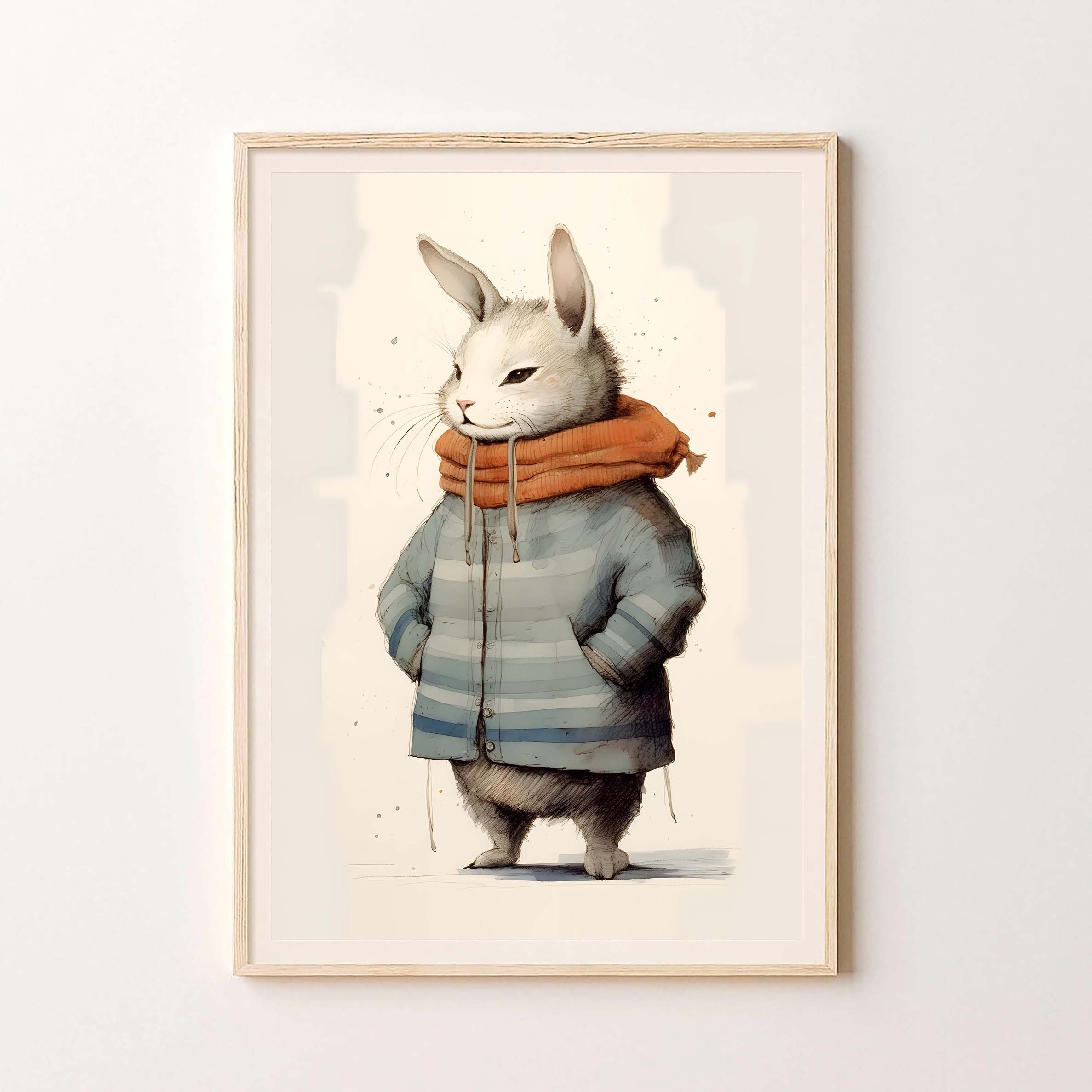 Rabbit Winter Art Rabbit Wonderland Rabbit Artprint Rabbit Art - Etsy