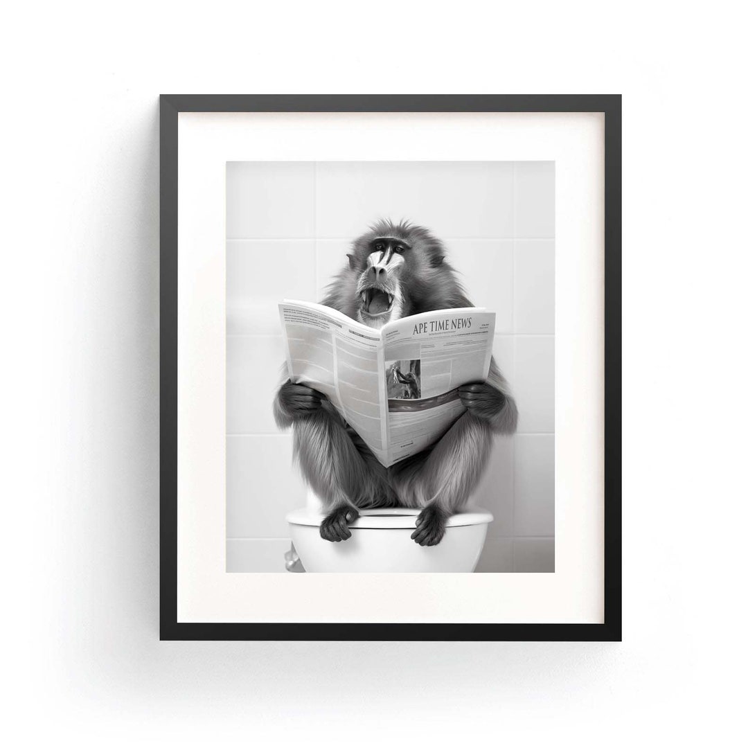 Mandrill Wall Art Funny Bathroom Cute Mandrill Art Mandrill Poster ...