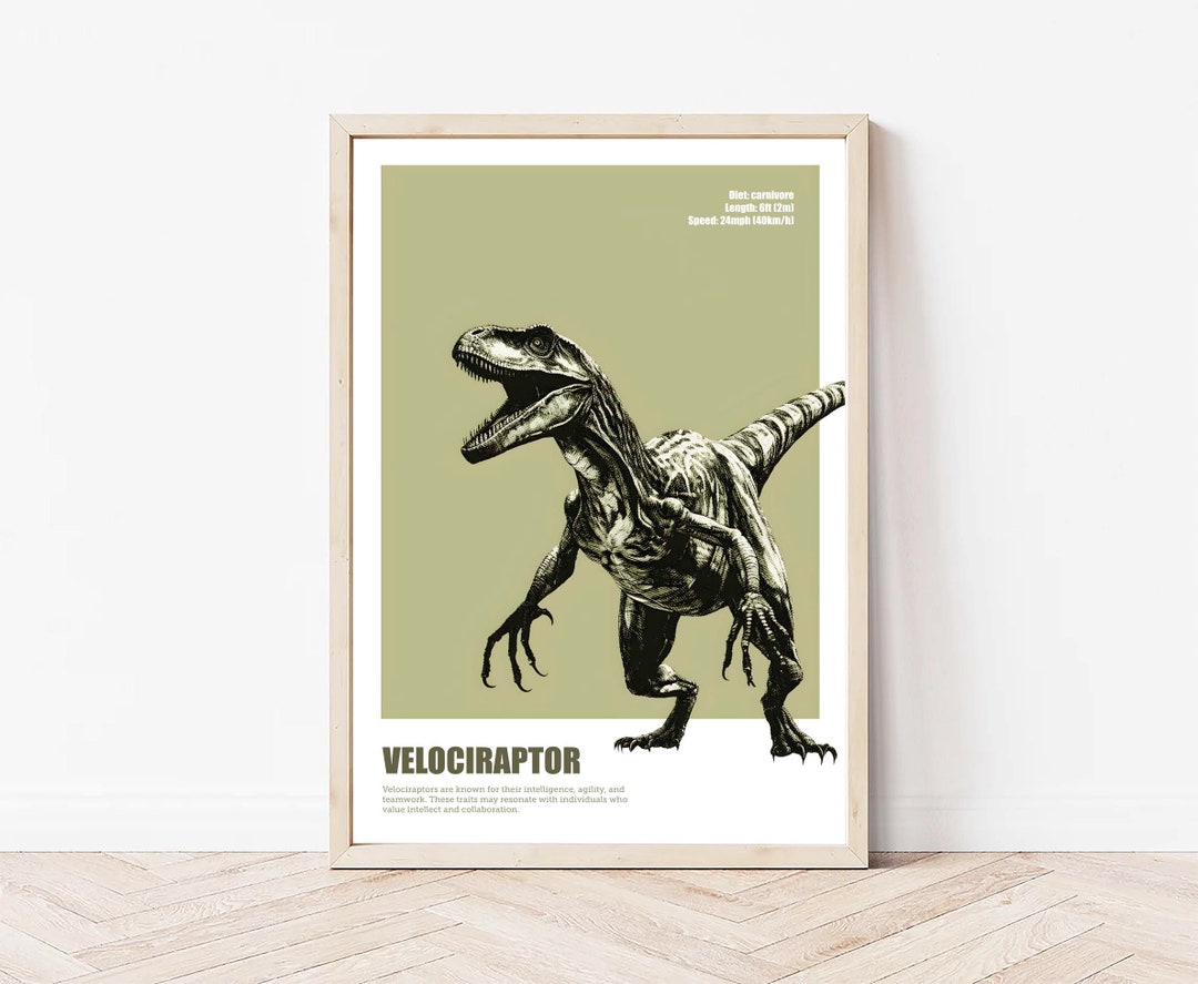 Velociraptor Print Velociraptor Art Velociraptor Poster Velociraptor ...