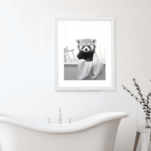 Red Panda in Bathrobe Red Panda Print Red Panda Art Red Panda Poster ...