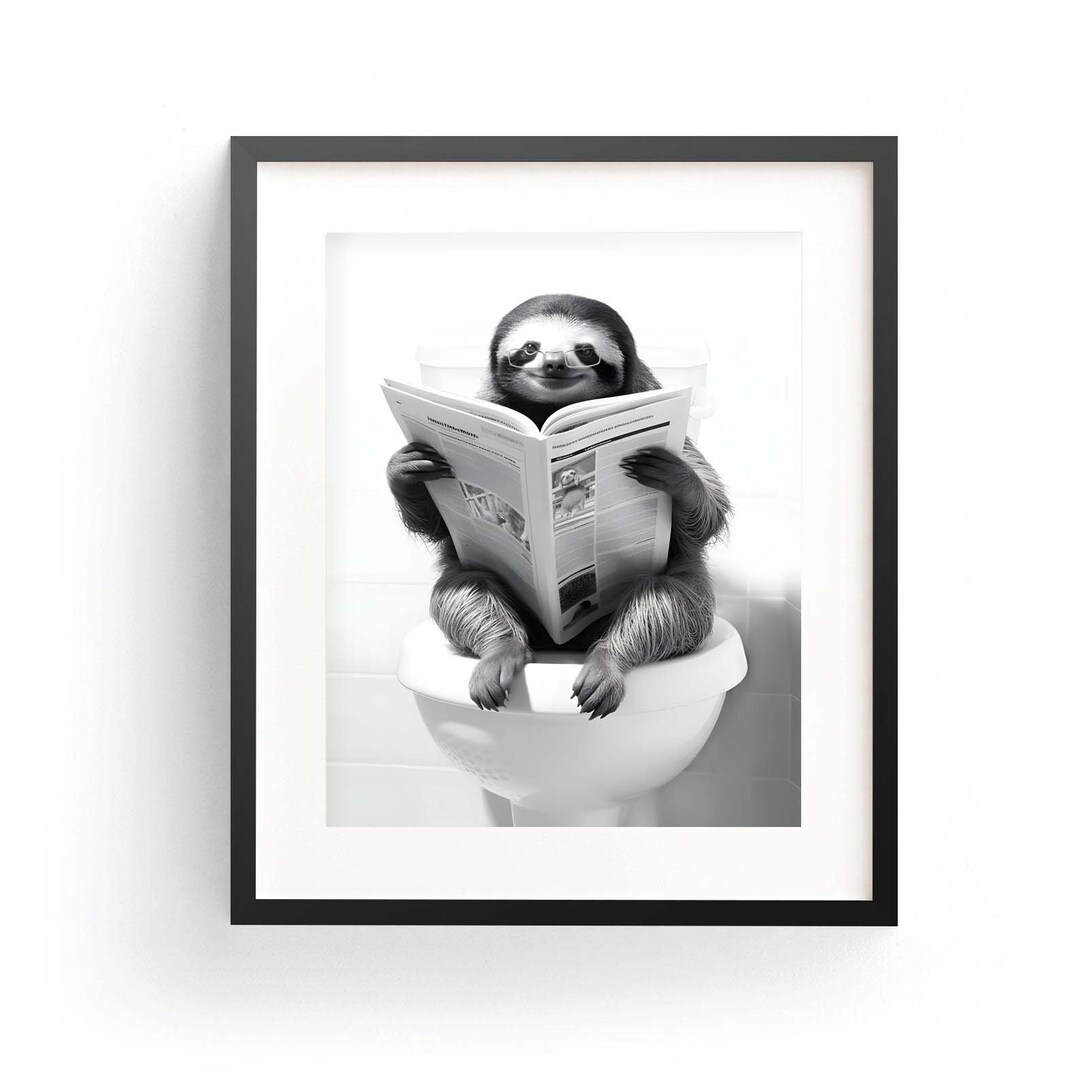 Sloth Wall Art Funny Bathroom Sloth Toilet Poster Sloth Lover Gift ...