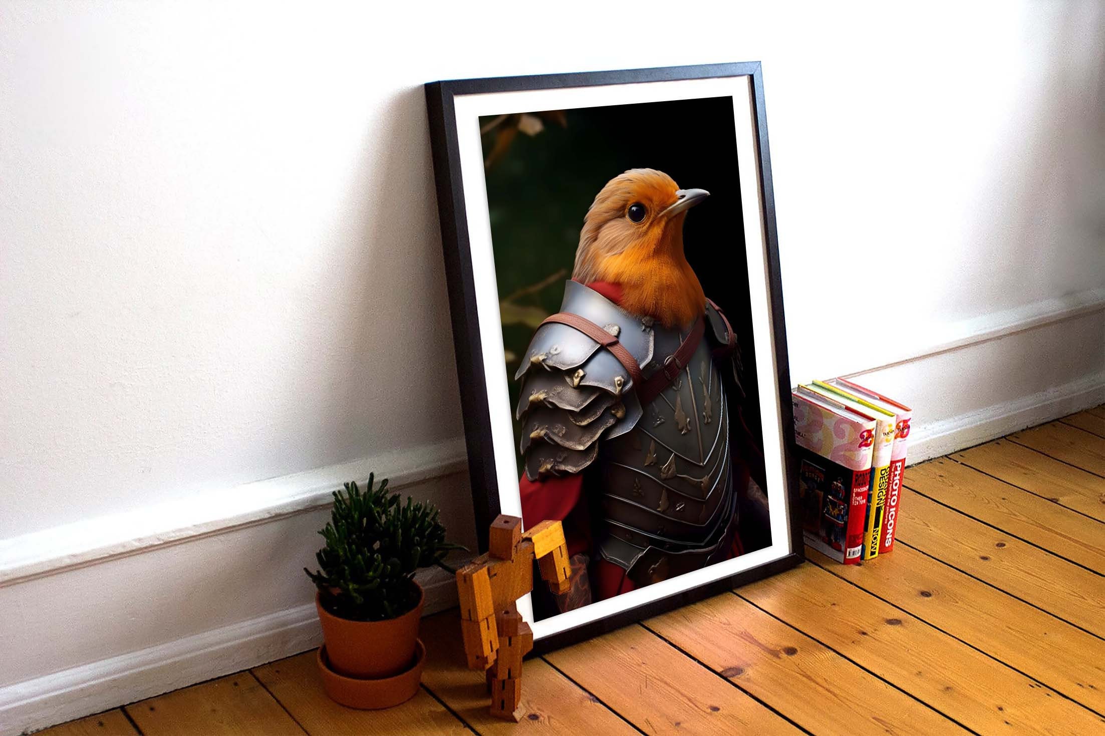 Robin Warrior Art Print | Red Bird Portrait (digital Download) - Etsy