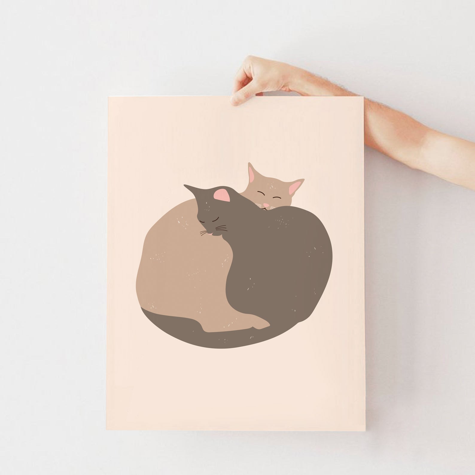 Cats Hugging Print Meow Hug Print Cat Hug Poster Hug Love - Etsy