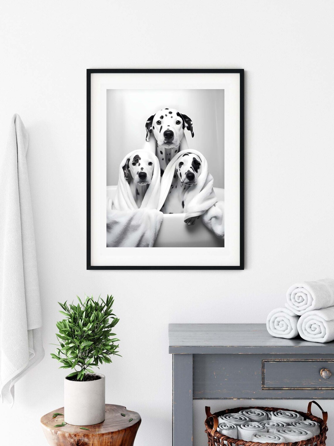 Dalmation in Bathrobe Dalmation Dog Print Dalmation Wall Art Dalmation ...