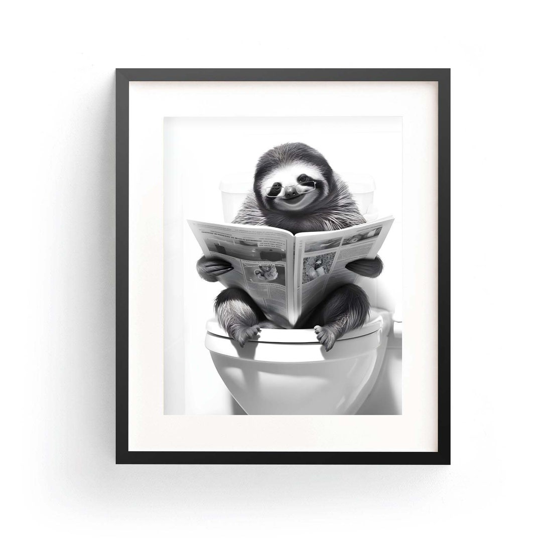 Sloth Wall Art Funny Bathroom Sloth Toilet Poster Sloth Lover Gift ...