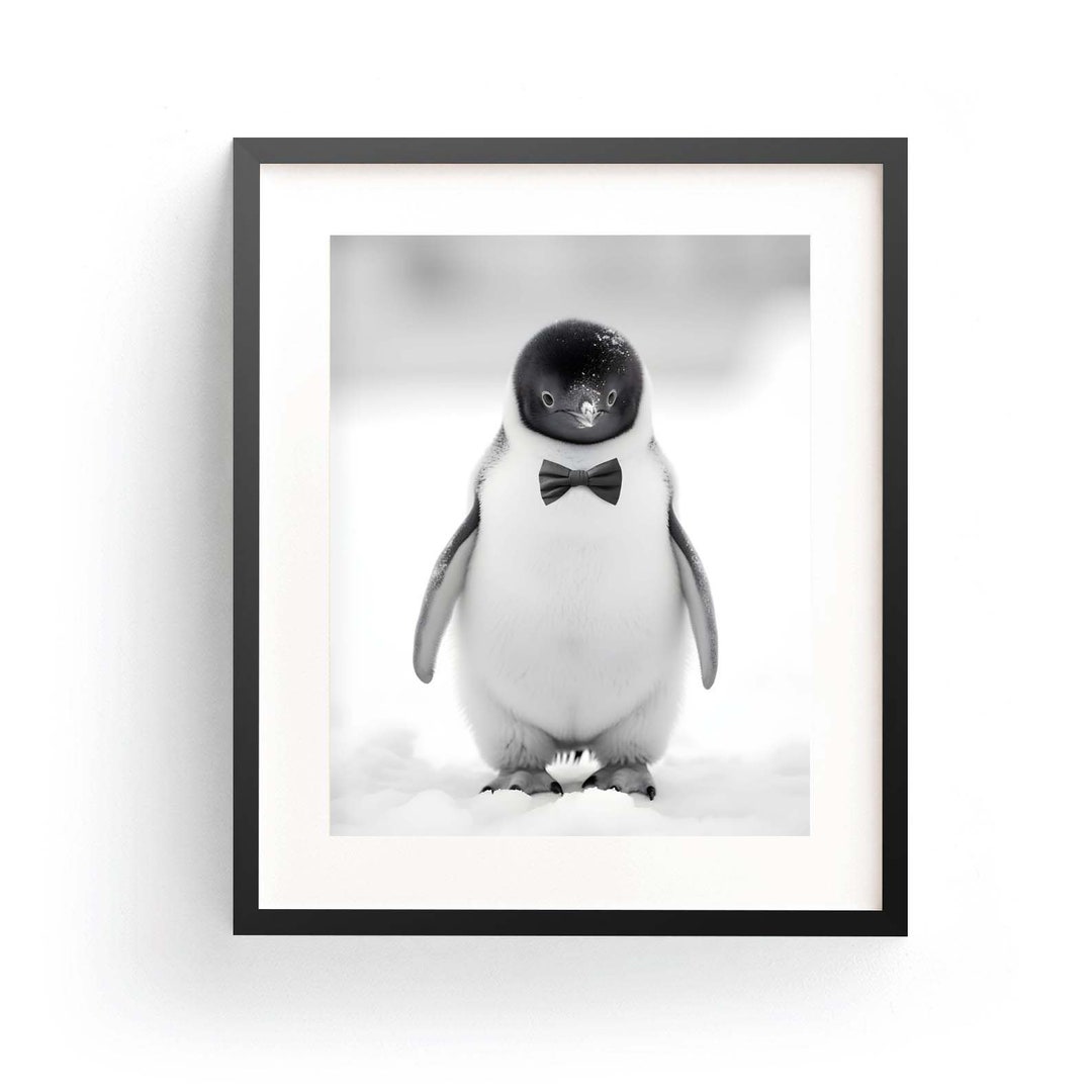 Penguin Art Print Penguin Bow Tie Adelie Penguin Art Cute Baby Penguin ...