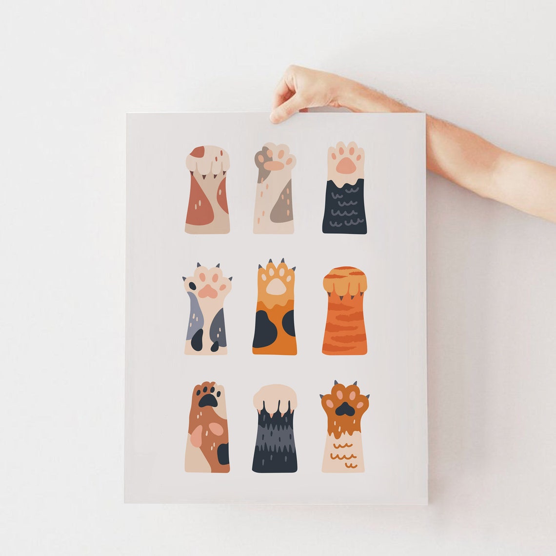 Cat Paw Poster Cat Paw Printable Cat Paw Collection Boho - Etsy