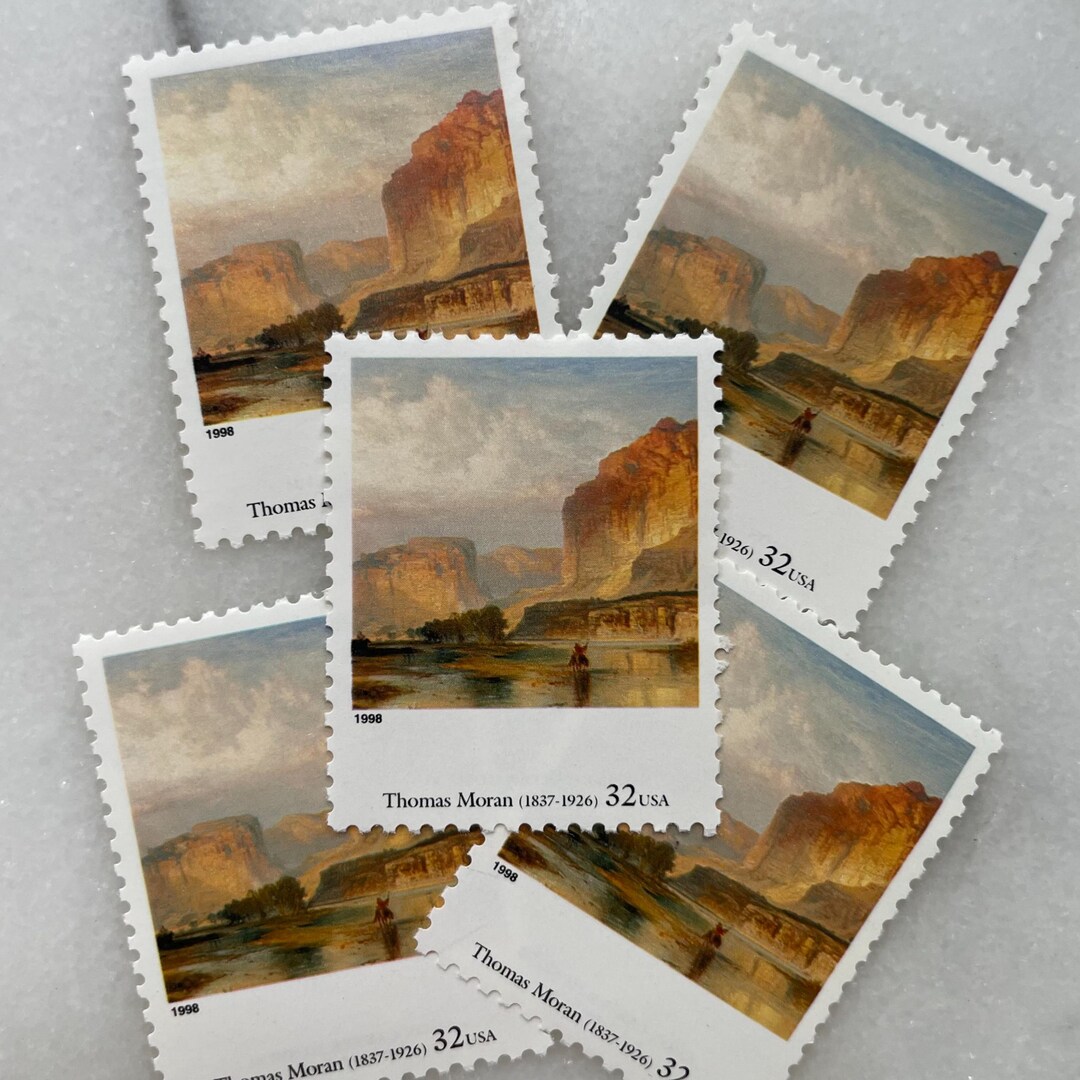 5x Vintage Unused Hudson River School Stamps / Landscape Painting USPS ...