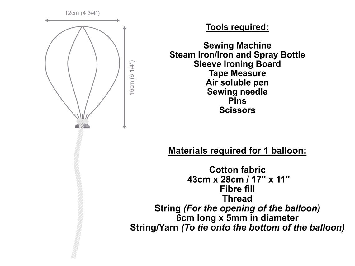 Balloon Sewing Patternballoon Pdfcotton Balloonsewing - Etsy