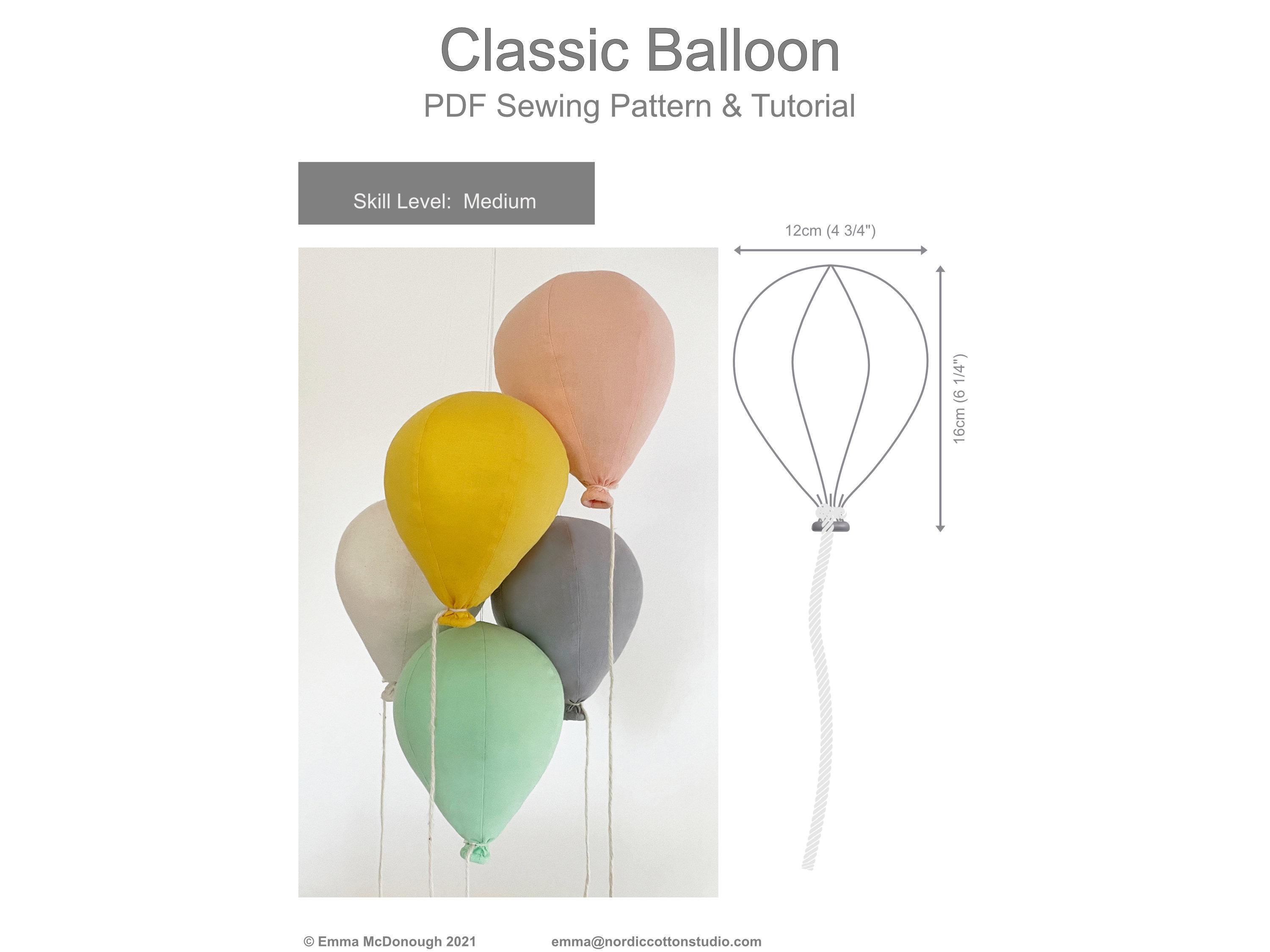 Balloon Sewing Patternballoon Pdfcotton Balloonsewing - Etsy