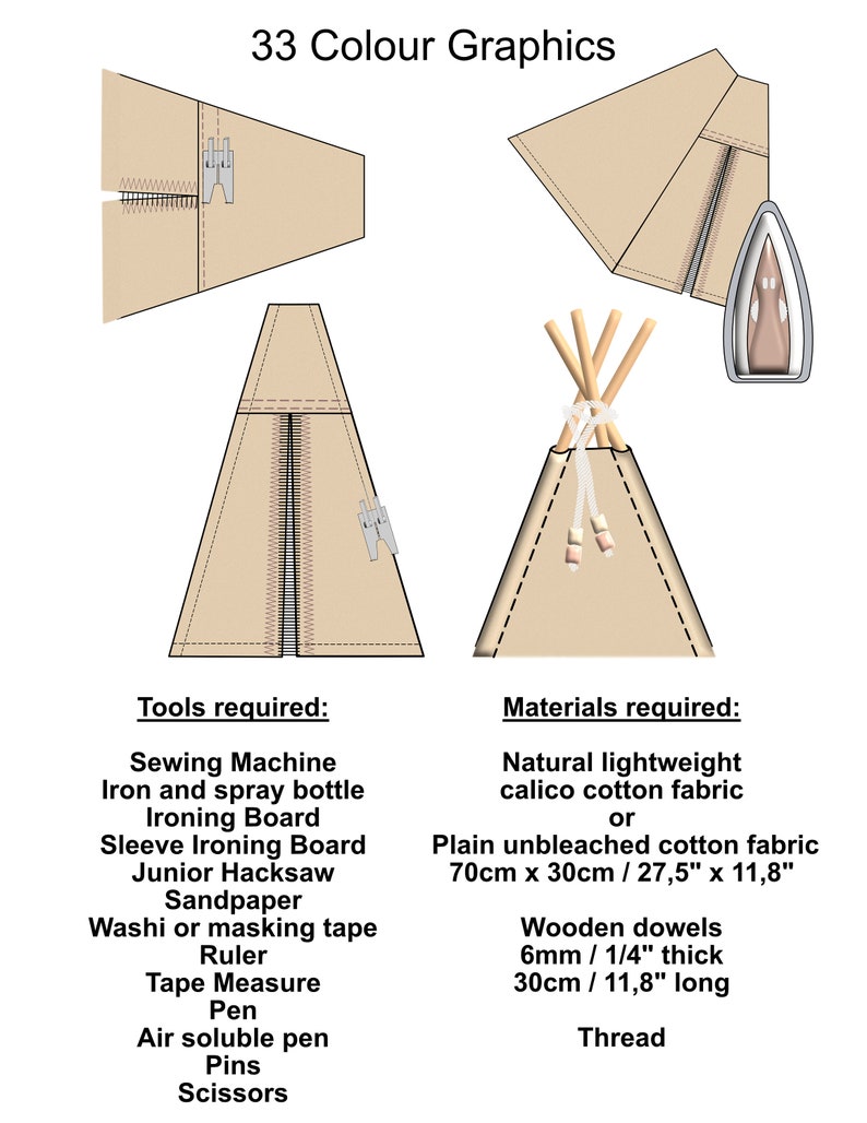 Teepee Toy Pattern, PDF Pattern & Tutorial, Softie, Sewing Pattern ...