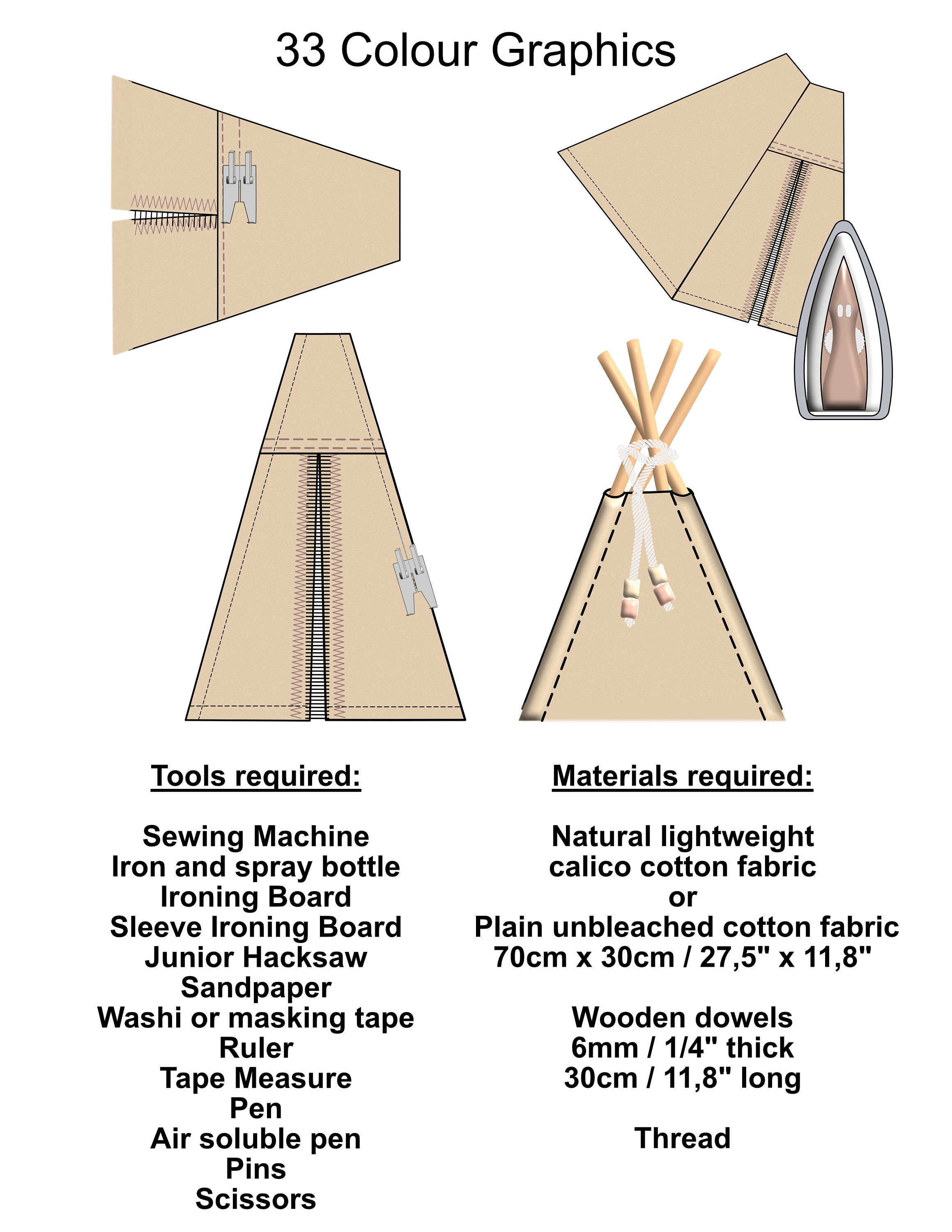 Teepee Toy Pattern, PDF Pattern & Tutorial, Softie, Sewing Pattern ...