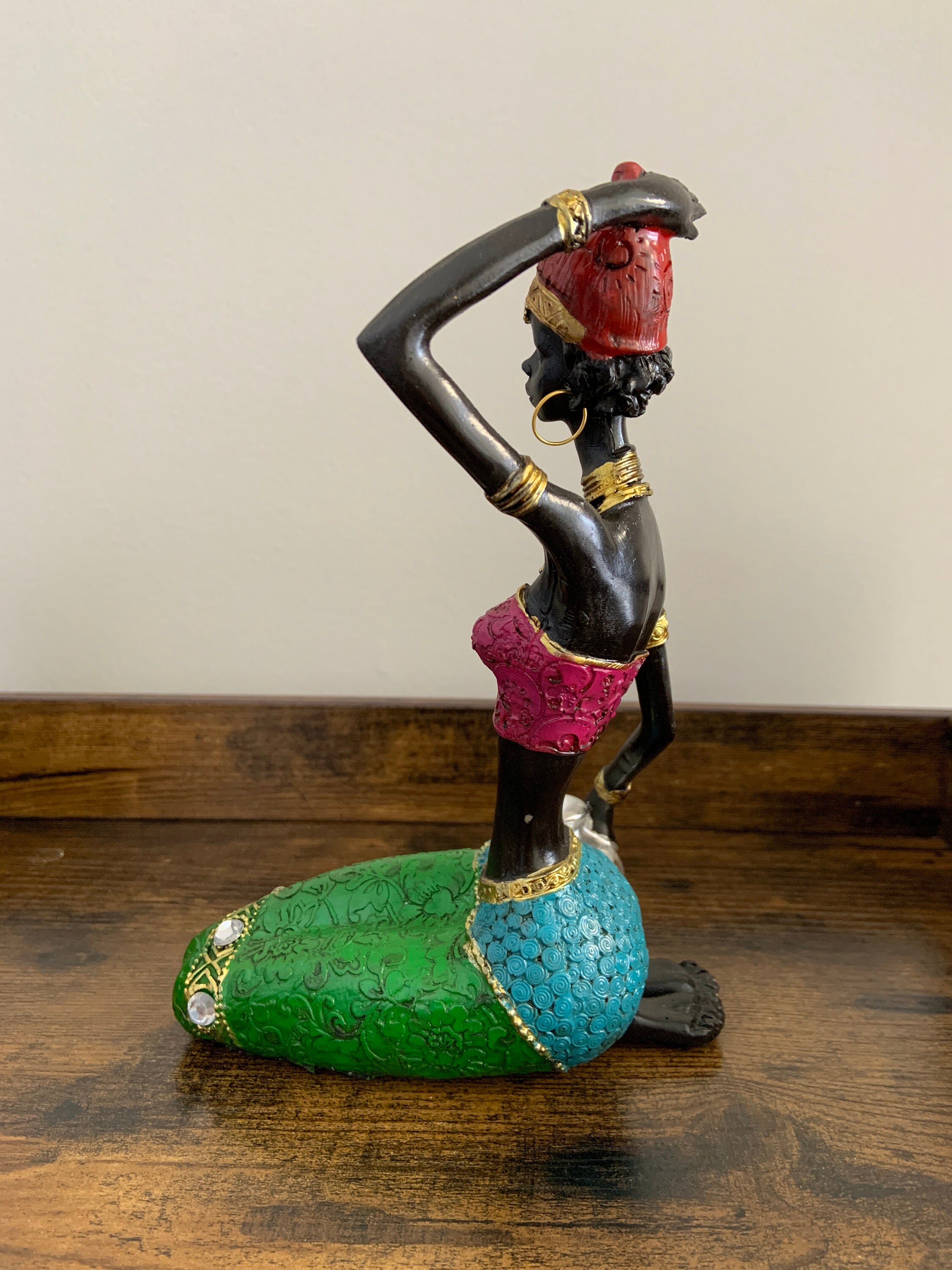 African Woman Statue African Woman Figurine African Home Decor - Etsy