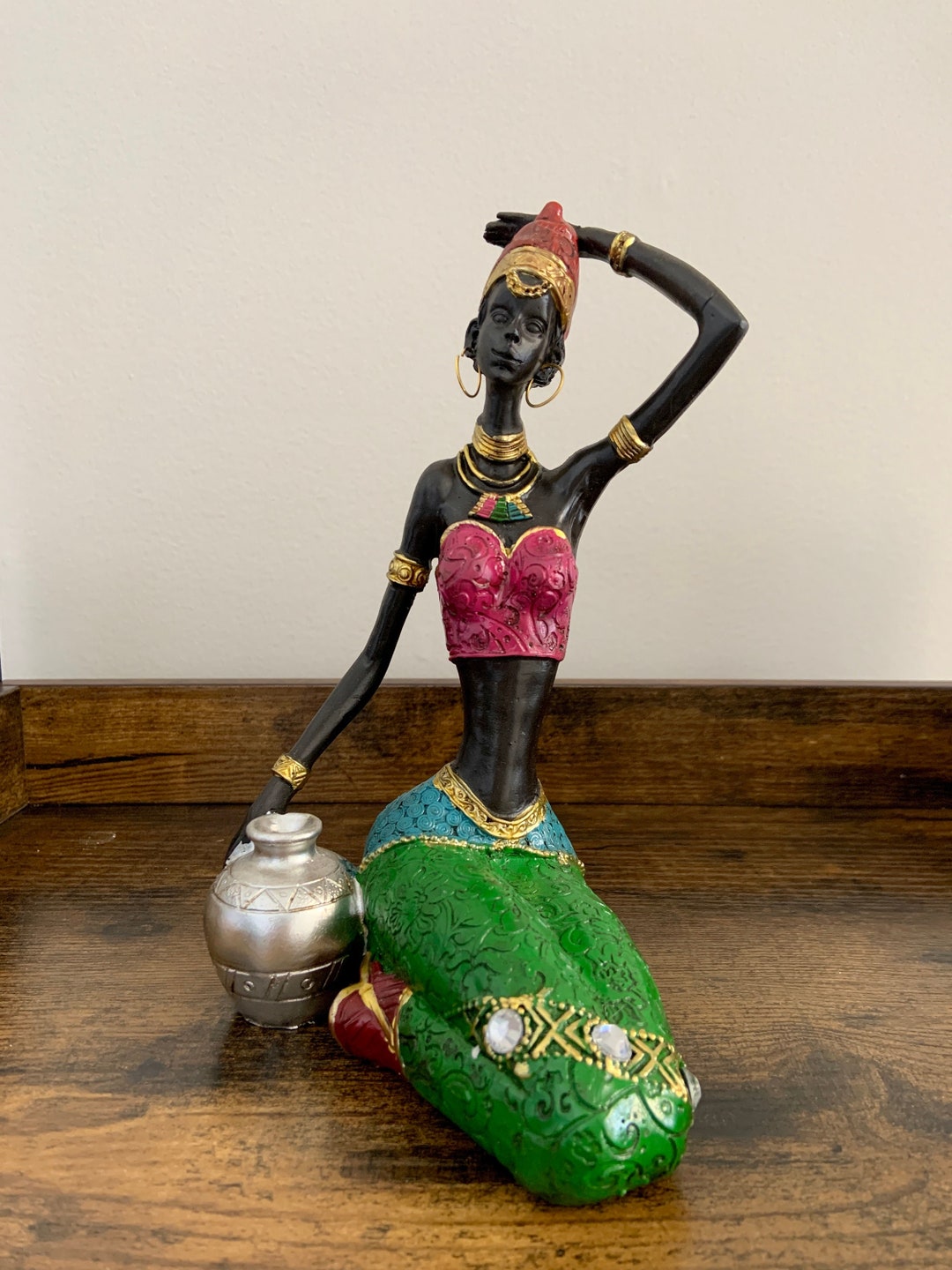 African Woman Statue African Woman Figurine African Home Decor African ...