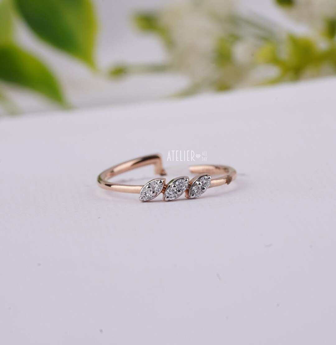 Minimal Line Diamond Ring Lab Created Diamond Band 0.08 Ct Round Lab ...