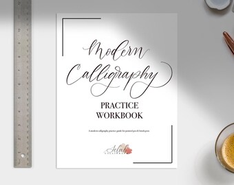 Modern Calligraphy Practice Sheets - Printable PDF - Etsy