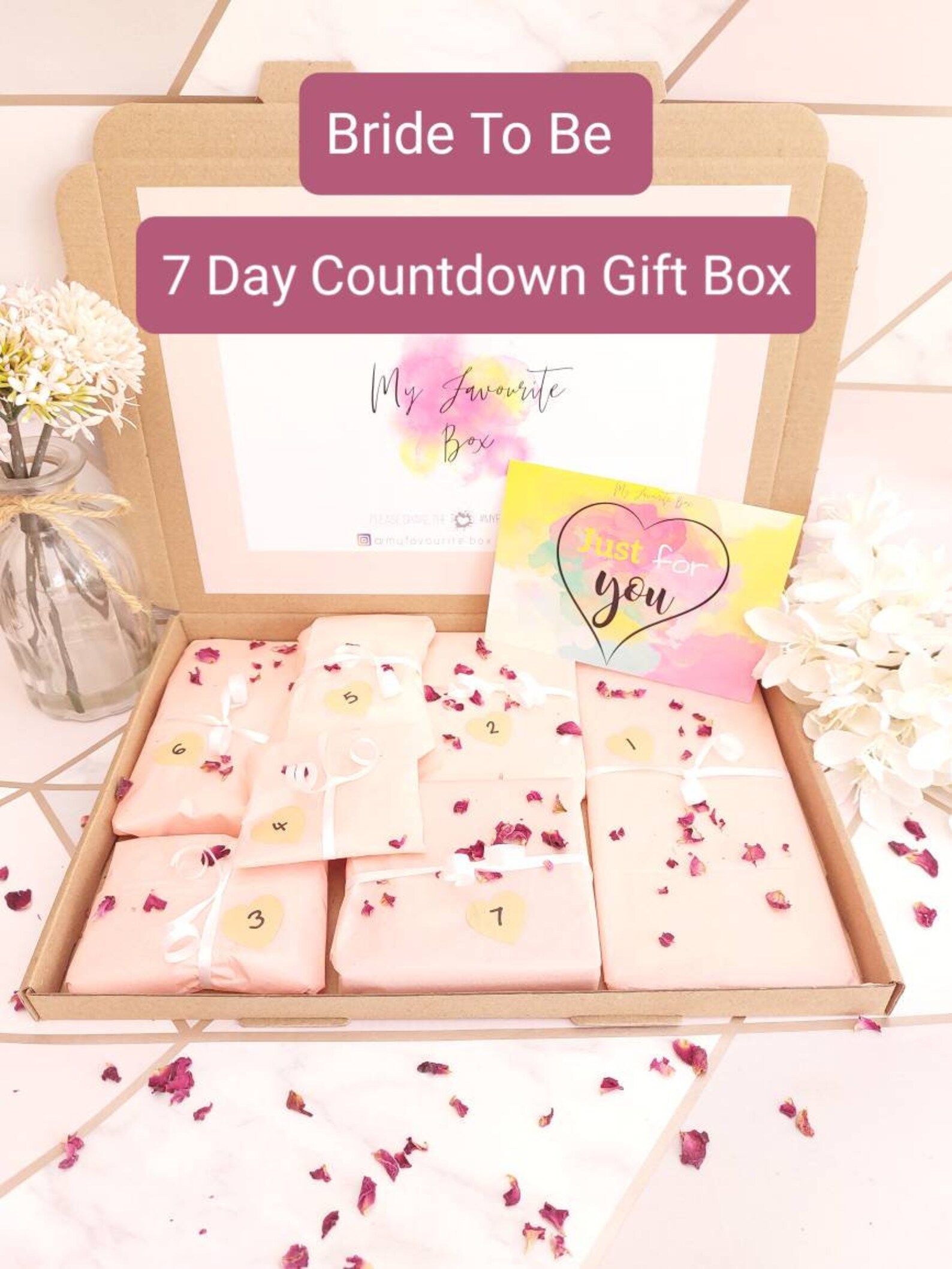 Bride to Be Gift 7 Day Wedding Countdown Gift Box - Etsy UK
